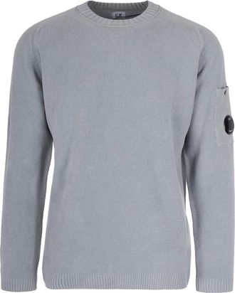 C.P. Company C.p. Company, Homme, Pulls, Bleu, Taille: M Cotton Chenille Crewneck
