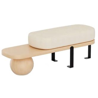 Generic Schuhbank mit Sitzfläche Massivholzrahmen Belastbarkeit 200 Kg Sitzbank mit Stauraum Sitzfläche aus Wollflor für Eingangsbereich, Wohnzimmer(Natural,1