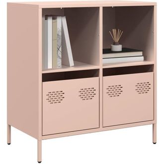 vidaXL Buffet rose 68x39x73,5 cm acier lamin&eacute; &agrave; froid - Vidaxl