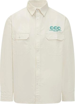 Willy Chavarria Homme, Chemises, Beige, Taille: S Corcoran Work Shirt
