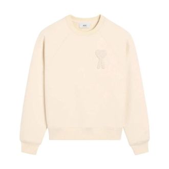 Ami Homme, Sweatshirts et sweats &agrave; capuche, Beige, Taille: 2XL SweaT-shirt Patch Ami de Coeur