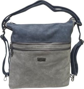 Coveri Collection Sac pour femme convertible en sac &agrave; dos, &eacute;co-cuir Alcantara bicolore Dimensions 30 x 11 x 33 cm, avec deux poches avant et une arri&egrave;re. ART.8026-4, gr