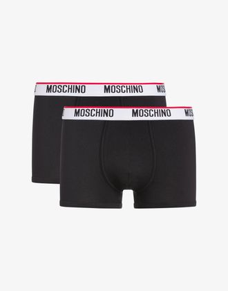 Moschino Set di 2 boxer en jersey de coton avec logo - Noir