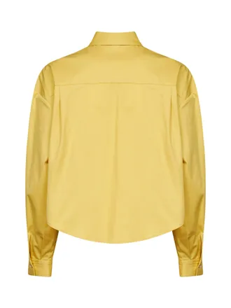 Blanca Vita Womens Cropped Shirt Celta Oil Yellow Poplin Cotton