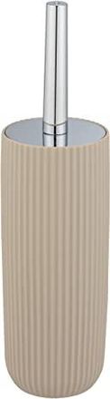 WENKO WC-Garnitur Mod. Agropoli Beige, geschlossener Bürstenhalter aus hochwertigem Kunststoff mit plastischer Formgebung und strukturierter Oberfläche, BPA