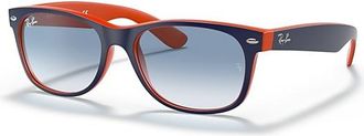 Ray-Ban New Wayfarer Color Mix Sonnenbrillen Blau Auf Orange Fassung Blau Glas 55-18