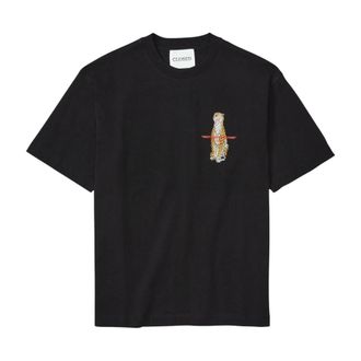 Closed Kurz&auml;rmeliges T-Shirt mit normaler Passform und Frontdruck - - Tops - Herren - Schwarzk - S