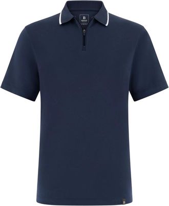 Boggi Milano Homme, Tops, Bleu, Taille: XL Pima Interlock Half Zip Polo