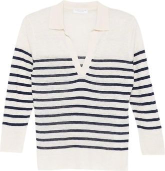 Majestic Filatures Femme, Pulls, Bleu, Taille: 40 FR V-neck Tricots