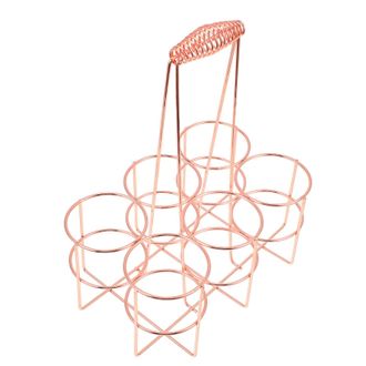 BESPORTBLE Ros&eacute;gold Bierflaschentr&auml;ger mit Griff Getr&auml;nketr&auml;ger f&uuml;r Bar Ktv und Partys Stabiler Tragbarer Bierkorb f&uuml;r Zuhause und Nachtclub