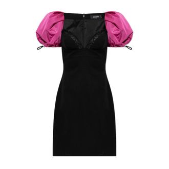 Dsquared2 Robe en Laine &agrave; Manches Bouffantes - Femme - Robes - Noir - Taille: 38 FR