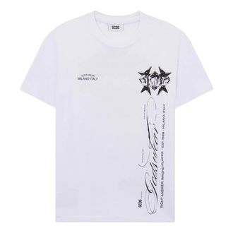 GCDS History Print T-Shirt - - Tops - Herren - Wei&szlig; - XL
