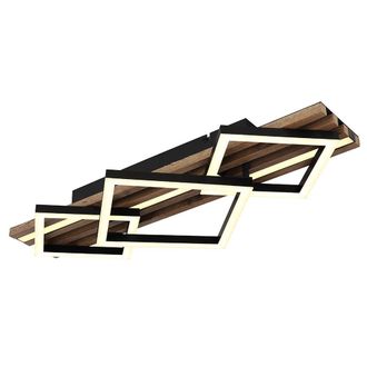 Globo Lighting Deckenleuchte Deckenlampe Holzlampe LED Schlafzimmerlampe 3 Stufen L 61 cm