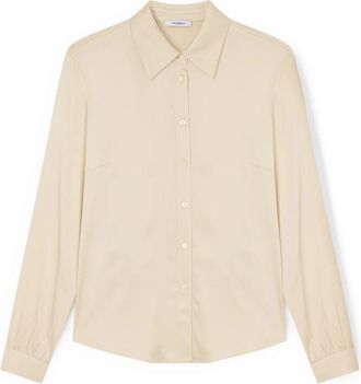 Motivi Femme, Blouses et Chemises, Beige, Taille: 42 FR Chemise en satin viscose