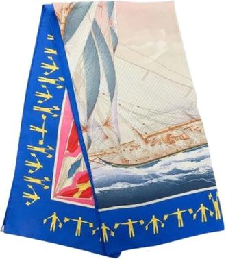 Herm&egrave;s Pre-owned En Course Schal - - Pre-owned - Damen - Blau - ONE SIZE