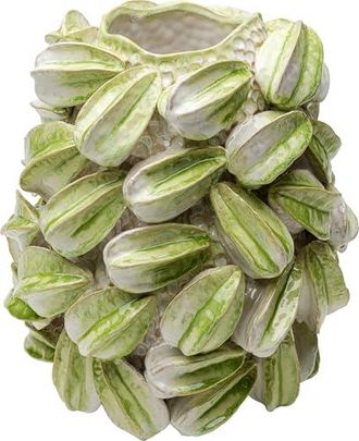 Kare Design Design Vase Carambola, Grün, Deko Vase, Blumenvase, Frucht Motiv, Wohnzimmer, Flur, 37cm Höhe