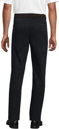 Lands End Straight Fit Chinos mit Textur, Herren, Größe:48-50 76 regular, Schwarz, Baumwolle/Baumwoll-Mischung, by Lands End