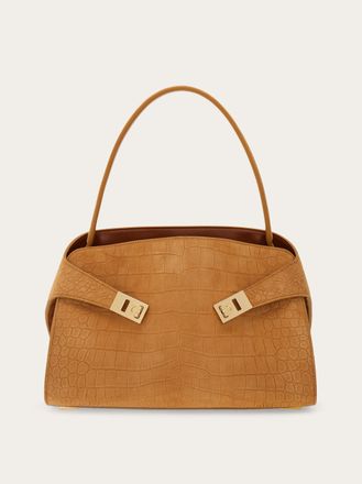 Ferragamo Damen Hug Soft Schultertasche (M) Braun