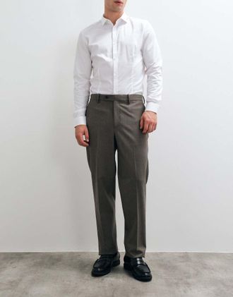 Mango London pantalon de costume slim fit coordonn&eacute; marron