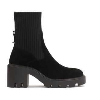 Kazar Schwarze Wildleder-Booties mit Socken-Obermaterial - - Shoes - Damen - Schwarzk - 35 EU