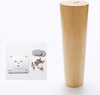 Generic 4er-Set M&ouml;belbeine aus Holz, 6-70 cm (2,36-27,56 Zoll), Sofaf&uuml;&szlig;e, Bettbeine aus massivem Gummibaumholz(25cm-Straight Legs)