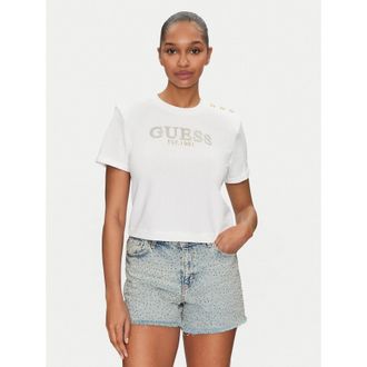 Guess T-Shirt W5GI15 K8FQ4 Wei&szlig; Regular Fit