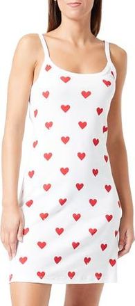 Petit Bateau Nuisette Femme, Blanc Marshmallow / Rouge Terkuit, XL