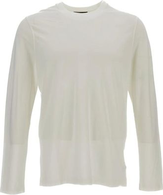 Zanone Homme, Pulls, Blanc, Taille: XL T-shirt girocollo a maniche lunghe