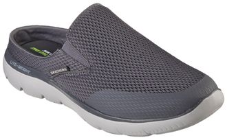 Skechers Clog SKECHERS SUMMITS, Herren, Gr. 47,5, grau, Textil, Schuhe Sommerschuh, Sommerschuh, Schlappen, Urlaub, im sportiven Look, Topseller