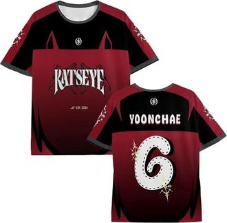 Generic Katseye Merch Jersey T-shirt col rond manches courtes Sportwear Tee Hommes Femmes Outdoor Streetwear Tops, a06, XXS