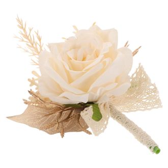 Supvox Rosen Boutonni&egrave;re und Handgelenk Corsage aus Realistischem Seidenstoff Verstellbares Armband Hochzeits Dekoration f&uuml;r Br&auml;utigam Trauzeugen und Damen