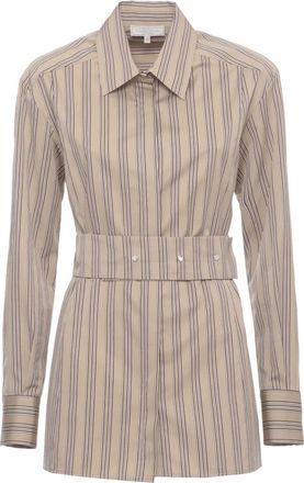 Antonelli Femme, Blouses et Chemises, Beige, Taille: 36 FR Cotton And Silk Shirt