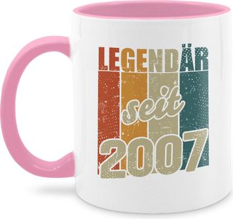 Shirtracer Tasse Tassen 325ml - 18. Geburtstag - Legendär seit 2007-325 ml - Rosa - geschenke für 18 jähriger 18.geburtstag junge geschenk volljährigkeit zum 18t