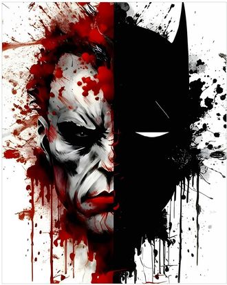 Wallario Poster - Zwei Gesichter der Dunkelheit in Premiumqualit&auml;t, Gr&ouml;&szlig;e: 40 x 50 cm