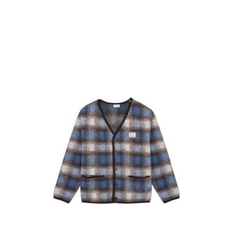 Maison Labiche Cardigan Barroux &agrave; carreaux en laine m&eacute;lang&eacute;e