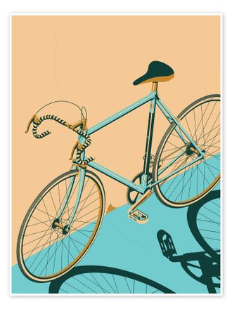 Posterlounge Isometrisches Fahrrad Poster von Wyatt9 70 x 90 cm Pastell Wandbilder Wanddeko