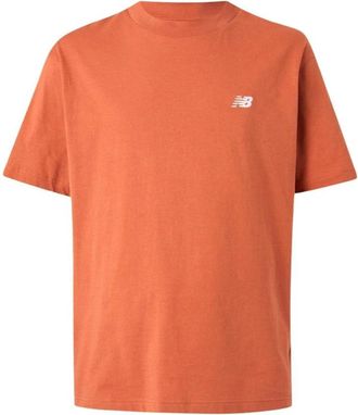 New Balance Homme, Tops, Orange, Taille: 2XL T-shirt en coton &agrave; manches courtes et col rond