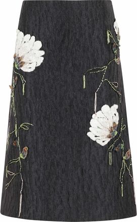 SIMKHAI Femme, Jupes, Noir, Taille: 34 FR Arla Floral Jacquard Midi Skirt