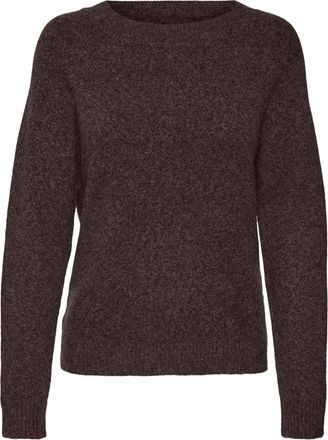 Vero Moda Damen Vmdoffy Ls O-Neck Blouse Ga Noos, Chocolate Torte, Large