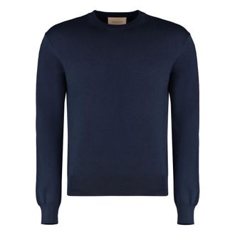 Gucci Wollpullover mit Rundhalsausschnitt - - Knitwear - Herren - Blau - M