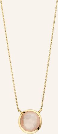 Leaf Halskette Rosenquarz aus14 Karat Gelbgold gold