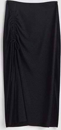 Jeanne Vouland Jupe Naga Asym&eacute;trique Maille Lurex Noir