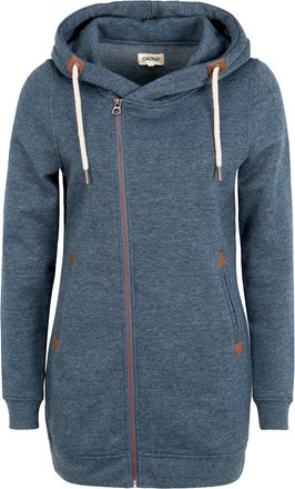 Oxmo OXVicky Sweat Zip-Hoodie Damen Sweatjacke Kapuzenjacke Hoodie mit Kapuze Kordel Reißverschluss Eingrifftaschen Regular fit, Größe:S, Farbe:INS BL Mel 