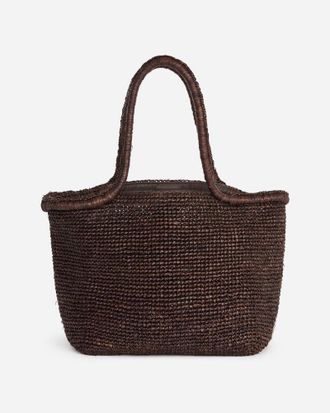 Arket Tragetasche Aus Raffiabast -Braun