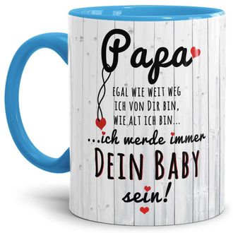 Tassendruck Lustige Tasse mit Spruch f&uuml;r Papa zum Vatertag - Immer Dein Baby - Kaffee-Tasse/Geschenk-Idee V&auml;ter/Vatertagsgeschenk/Geburtstag - Innen & Henkel Hell