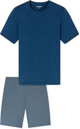 Schiesser Pyjama d&eacute;contract&eacute; Essentials pour homme Pyjama court en coton T-shirt confortable V&ecirc;tement de nuit d&eacute;t&eacute;, Pyjama d&eacute;contract&eacute; Essentials bleu marine, 5