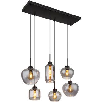 Globo Lighting H&auml;ngeleuchte - Matt - schwarz - glas rauchglas - gro&szlig;e - Globo