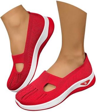 Generic Chaussures de marche confortables pour femme, baskets orthop&eacute;diques tiss&eacute;es l&eacute;g&egrave;res et respirantes avec semelle douce, soutien de la vo&ucirc;te plantaire c