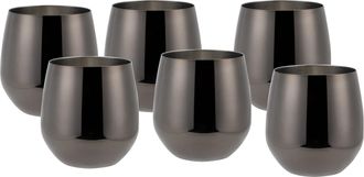 Echtwerk Echtwerk Weingläser, 6-tlg Rotweingläser, Trinkbecher aus Edelstahl, Unzerbrechliche Trinkgläser, Bruchsichere Gläser, Black-Edition, 500 ml