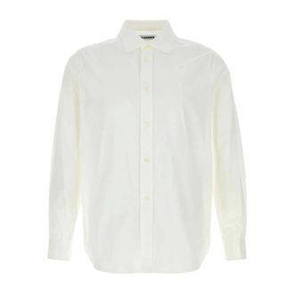 Jil Sander Homme, Chemises, Blanc, Taille: L Cotton Poplin Shirt